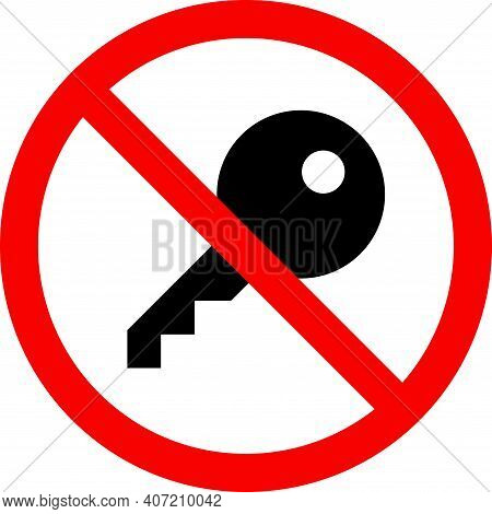 No Key Sign. Red Vector & Photo (Free Trial) | Bigstock