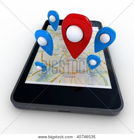 Smart Phone Map Image & Photo (Free Trial) | Bigstock