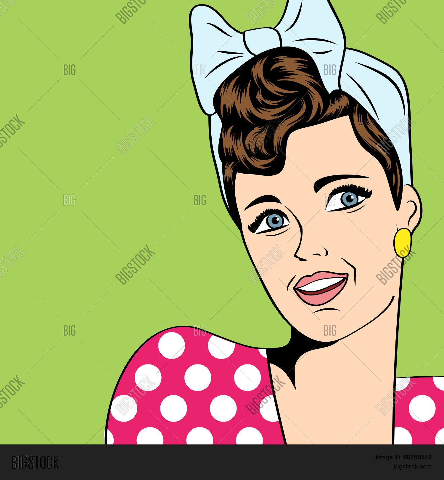 Cute Retro Woman Vector & Photo (Free Trial) | Bigstock