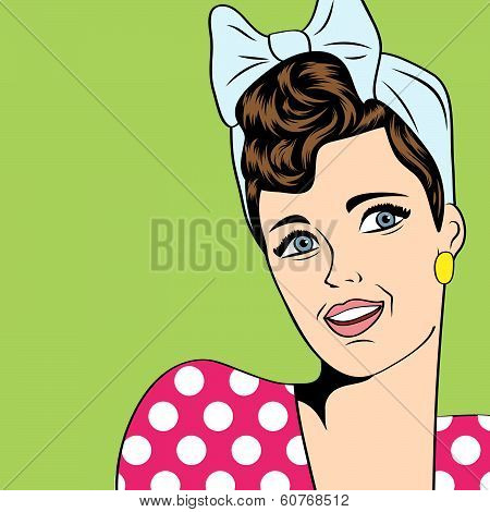 Cute Retro Woman Vector & Photo (Free Trial) | Bigstock