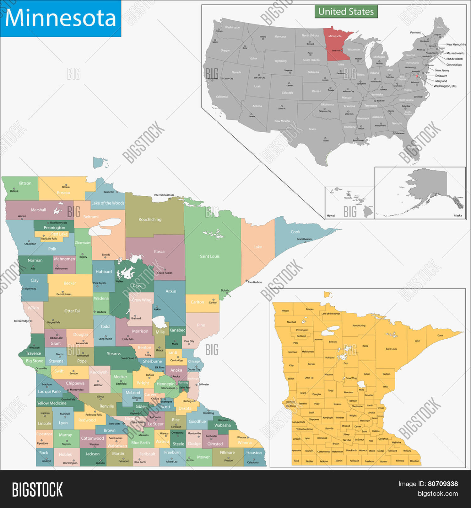 Map Minnesota State Image & Photo (Free Trial) | Bigstock