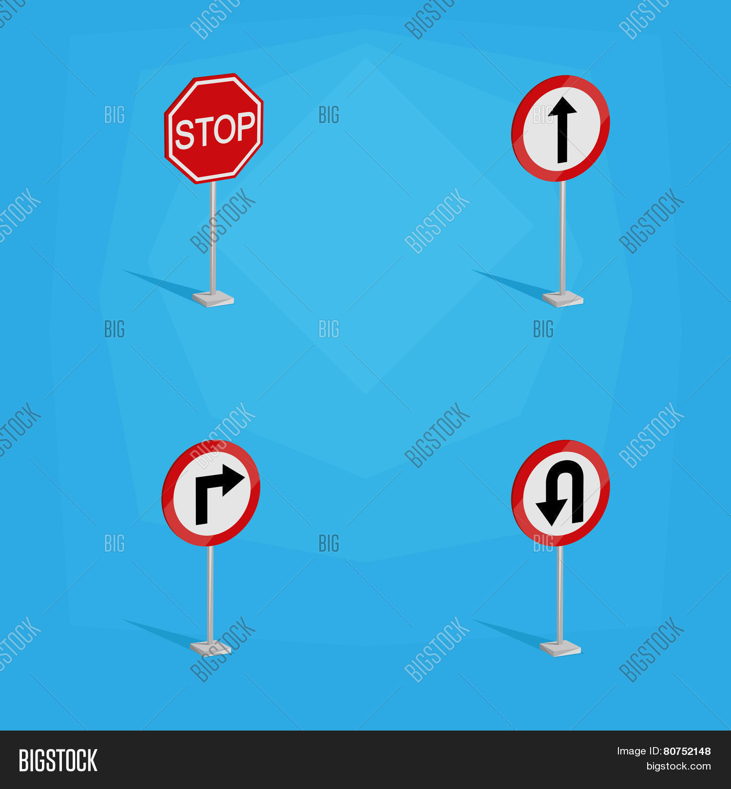 Set White Traffic Vector & Photo (Free Trial) | Bigstock