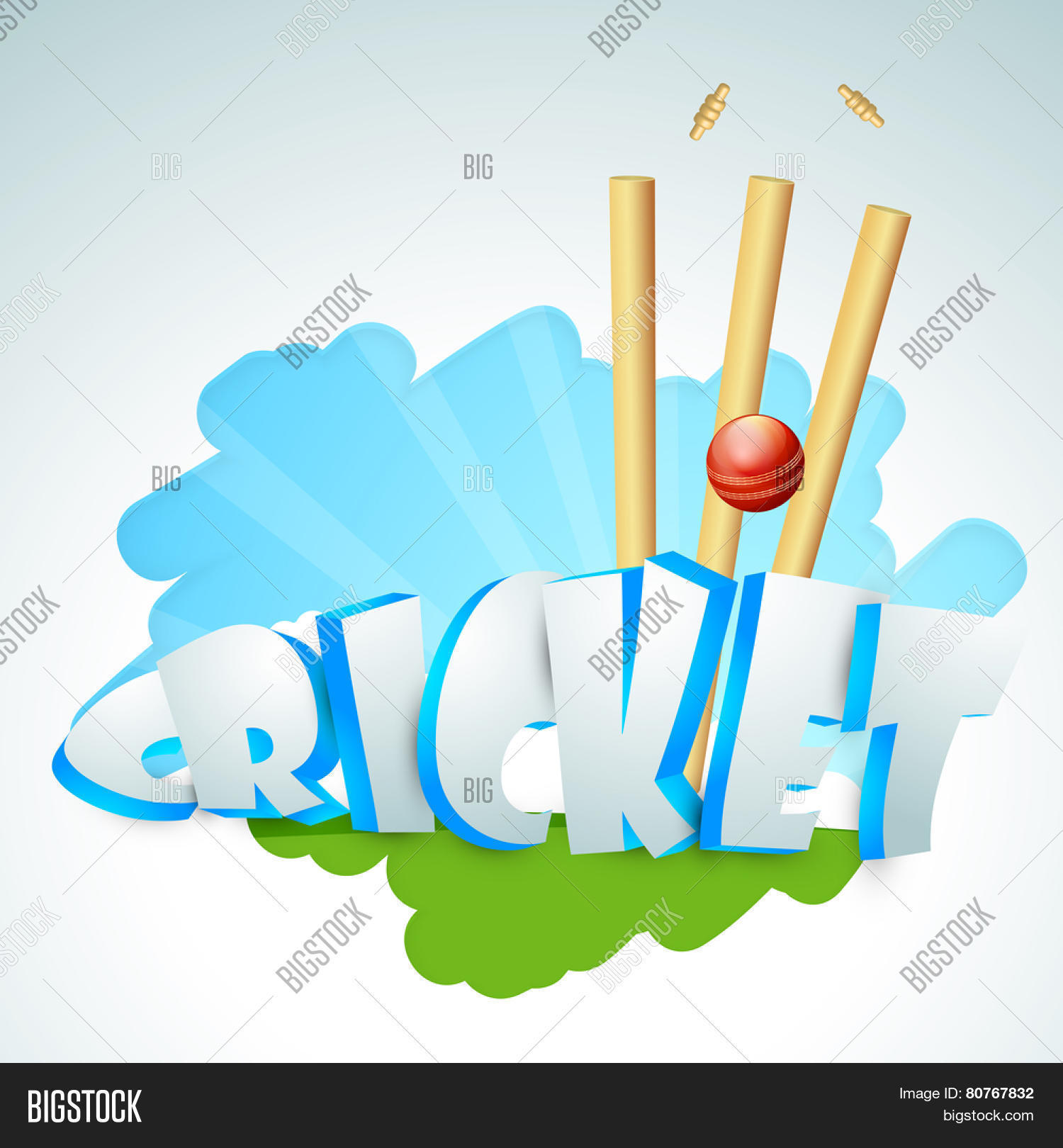 3D Text Cricket Red Vector & Photo (Free Trial) | Bigstock