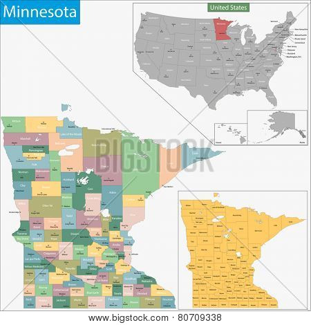 Map Minnesota State Image & Photo (Free Trial) | Bigstock