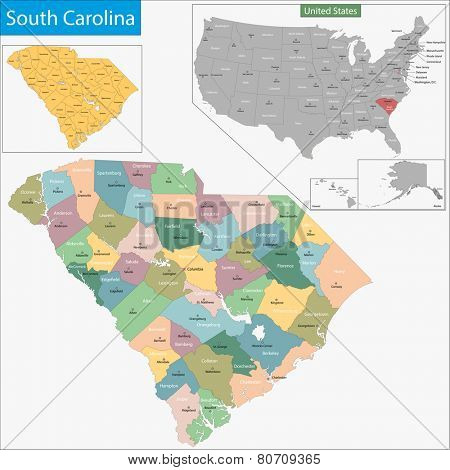 Map South Carolina Image & Photo (Free Trial) | Bigstock