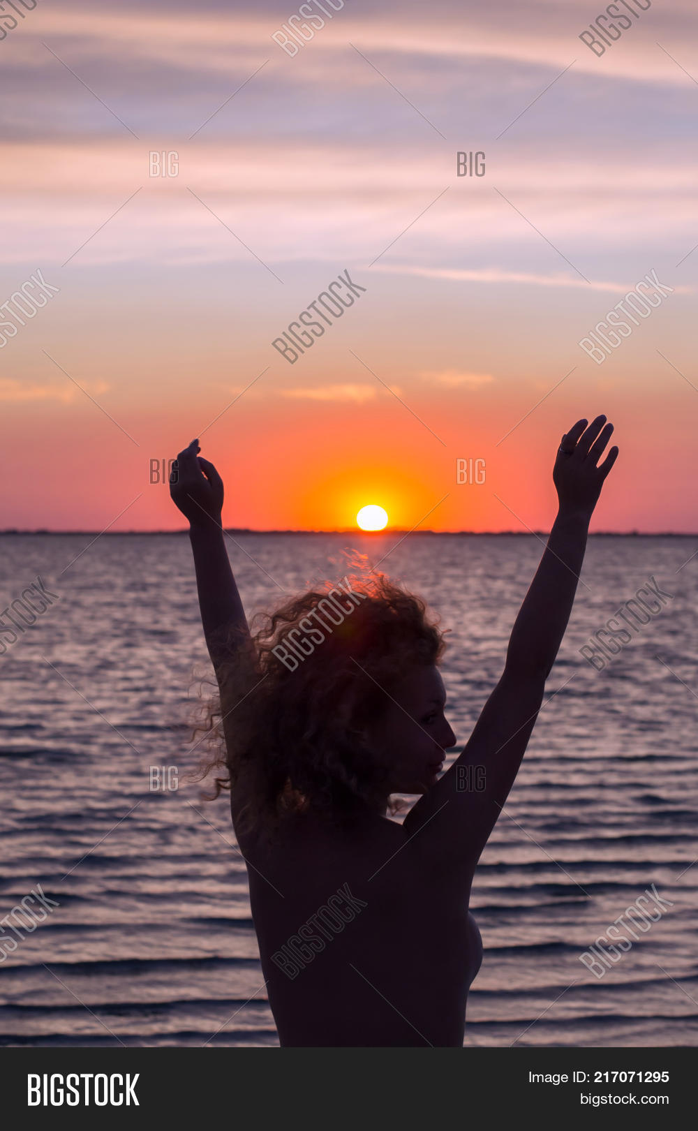 Girl Raising Her Hands Image & Photo (Free Trial) | Bigstock
