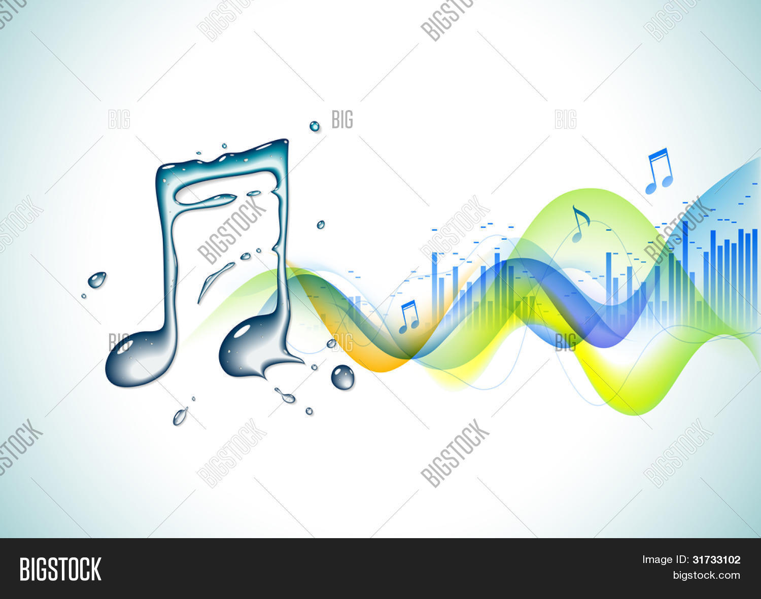 Musical Notes Waves Vector & Photo (Free Trial) | Bigstock