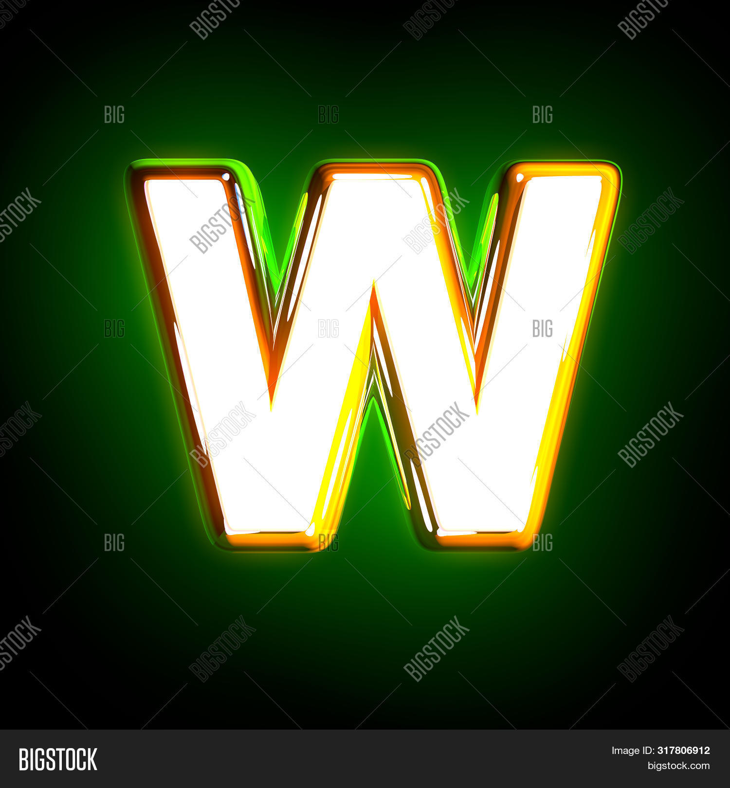Glowing Green Letter W Image & Photo (Free Trial) | Bigstock