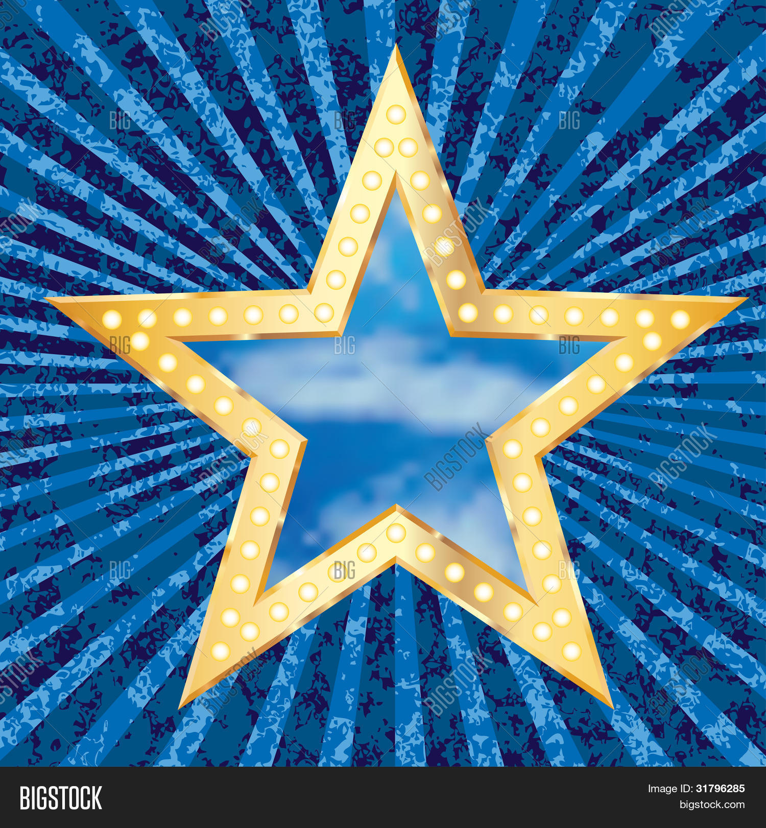 Blue Burst Golden Vector & Photo (Free Trial) | Bigstock