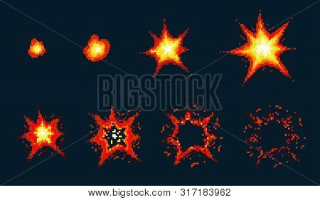Pixel Art Explosion. Vector & Photo (Free Trial) | Bigstock