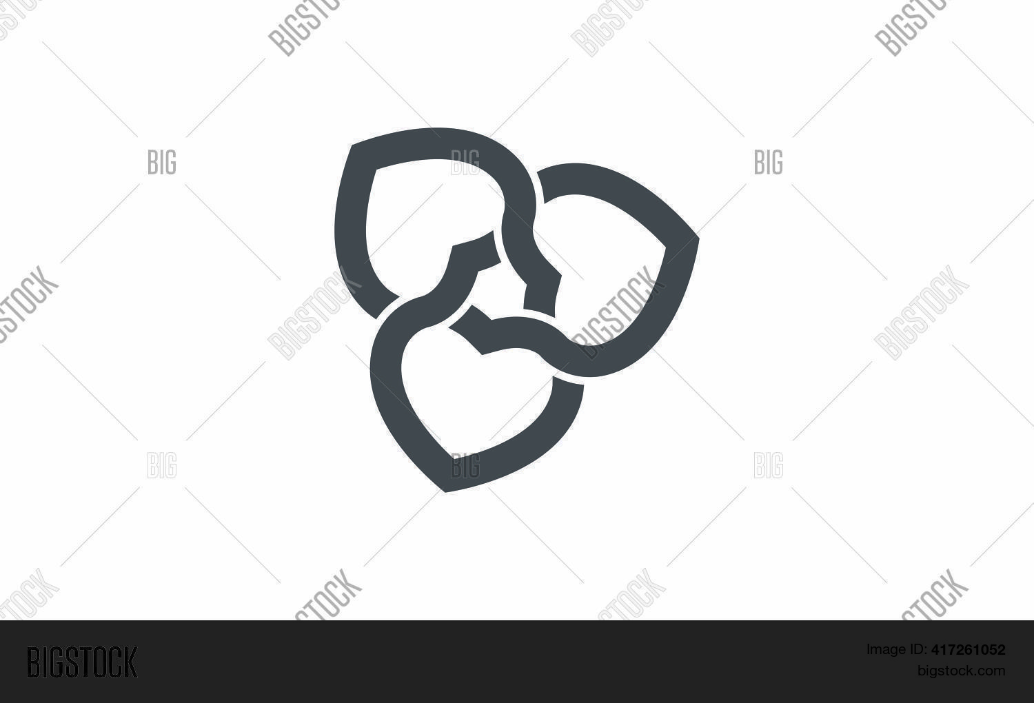 Heart Interlocking Vector & Photo (Free Trial) | Bigstock