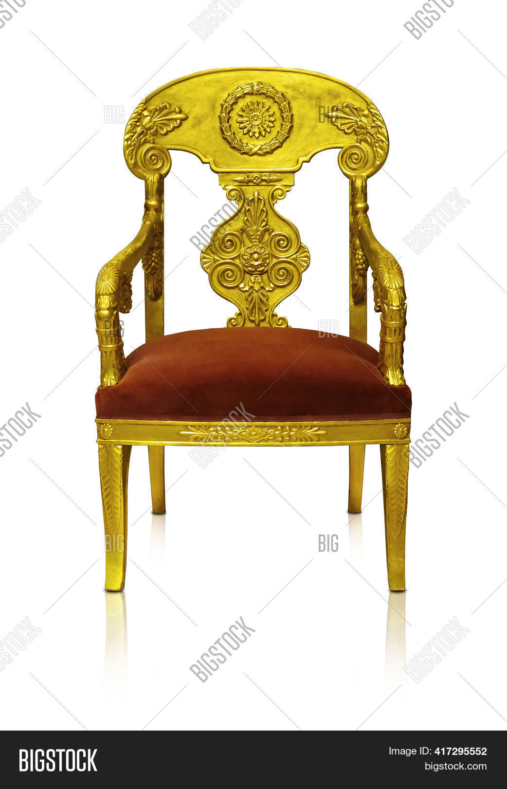 Golden Chair Isolated Image & Photo (Free Trial) | Bigstock