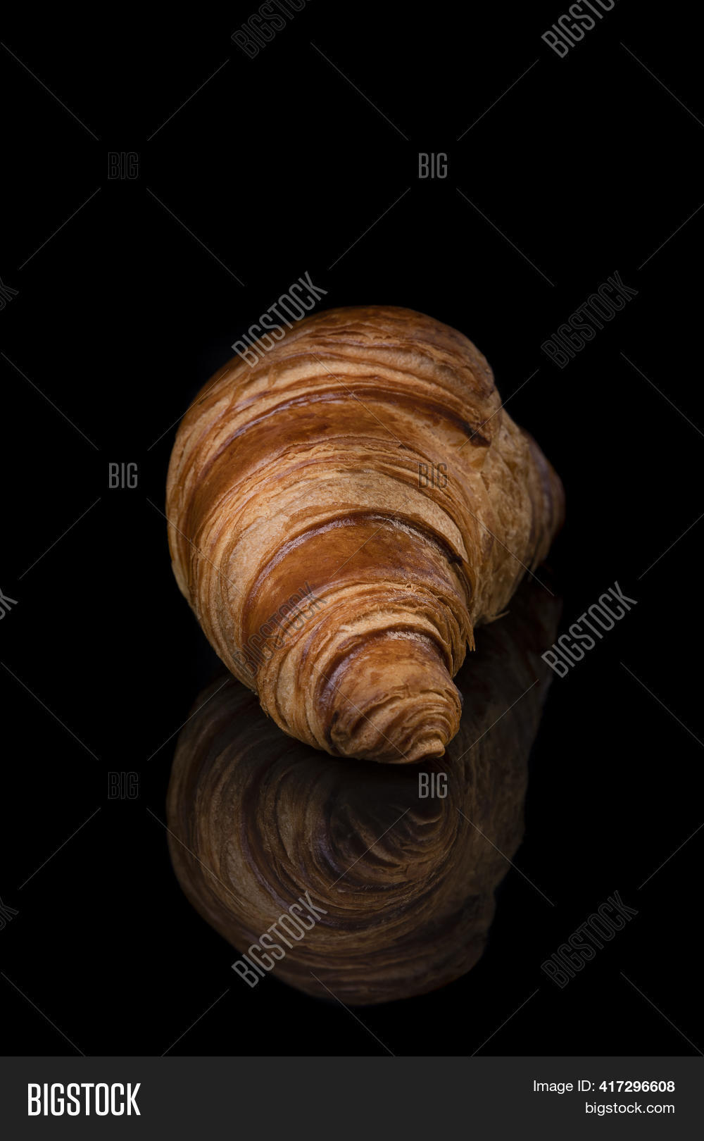 Croissant On Black Image & Photo (Free Trial) | Bigstock