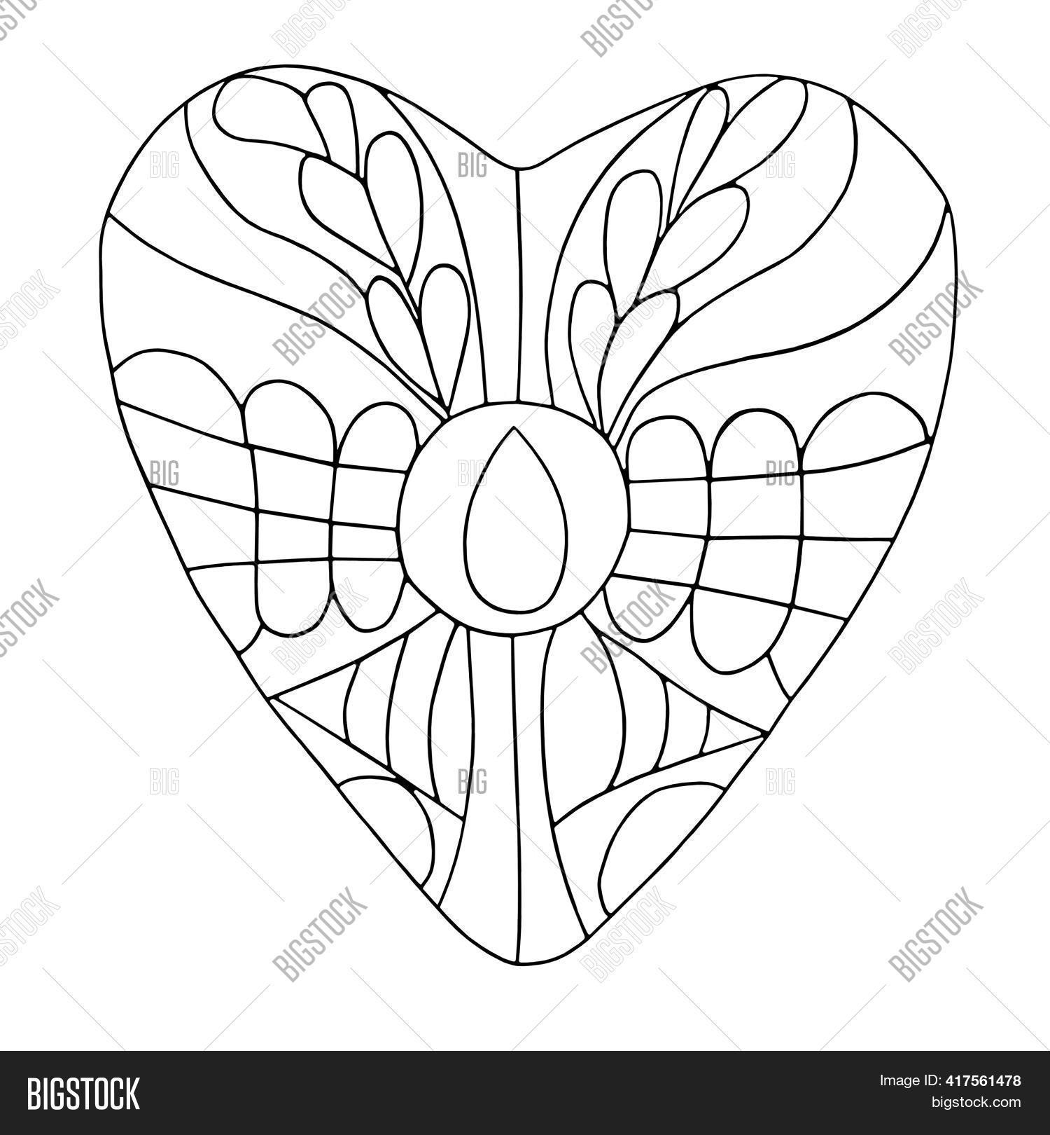 Linear Drawing - Heart Image & Photo (Free Trial) | Bigstock