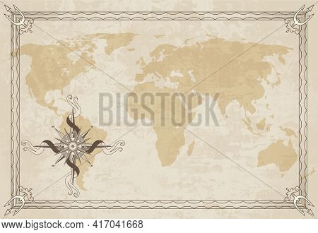 Old Map Frame Retro Vector & Photo (Free Trial) | Bigstock