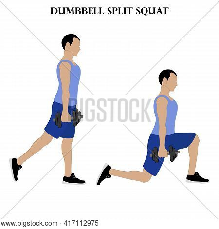 Dumbbell Split Squat Vector & Photo (Free Trial) | Bigstock