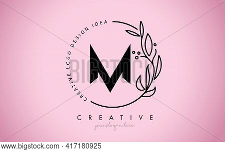 M Letter Floral Logo Vector & Photo (Free Trial) | Bigstock
