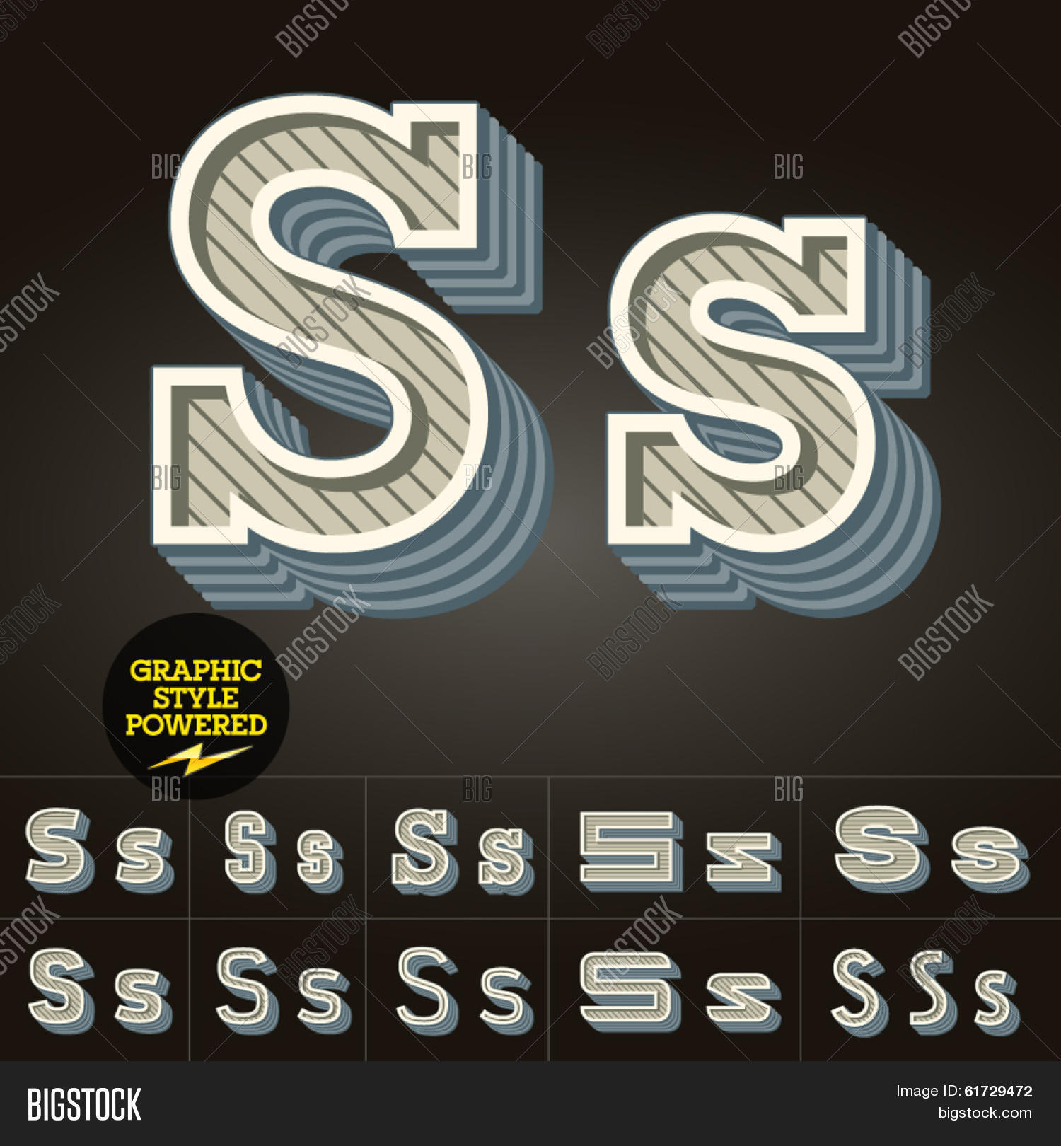 Retro Type Font Vector & Photo (Free Trial) | Bigstock