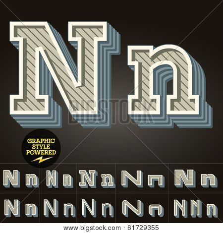 Retro Type Font Vector & Photo (Free Trial) | Bigstock