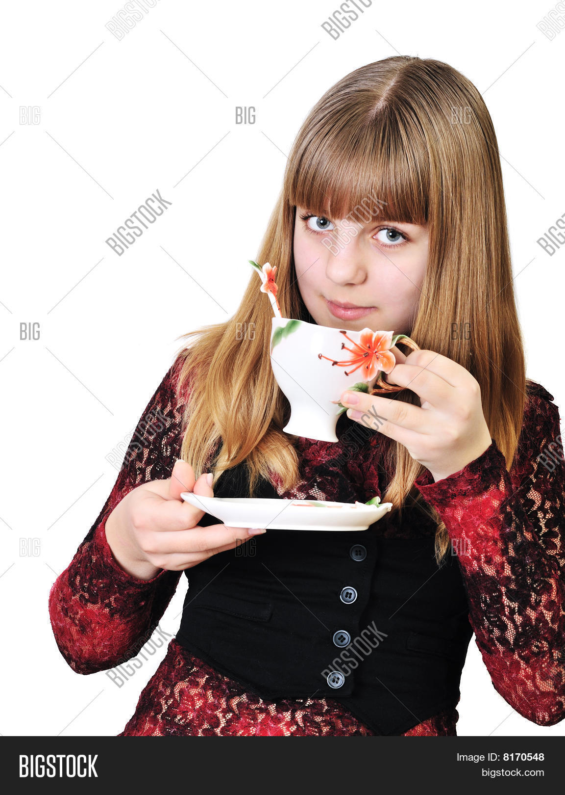 Girl Grinking Tea Image & Photo (Free Trial) | Bigstock