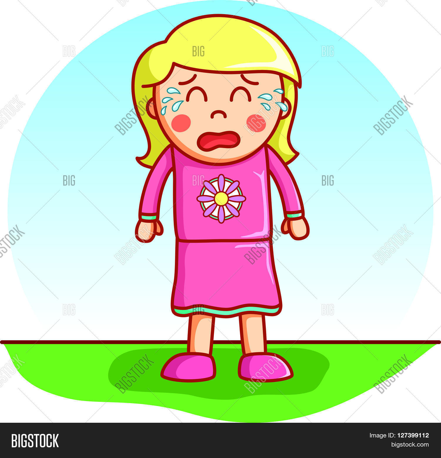 Girl Crying Doodle Vector & Photo (Free Trial) | Bigstock