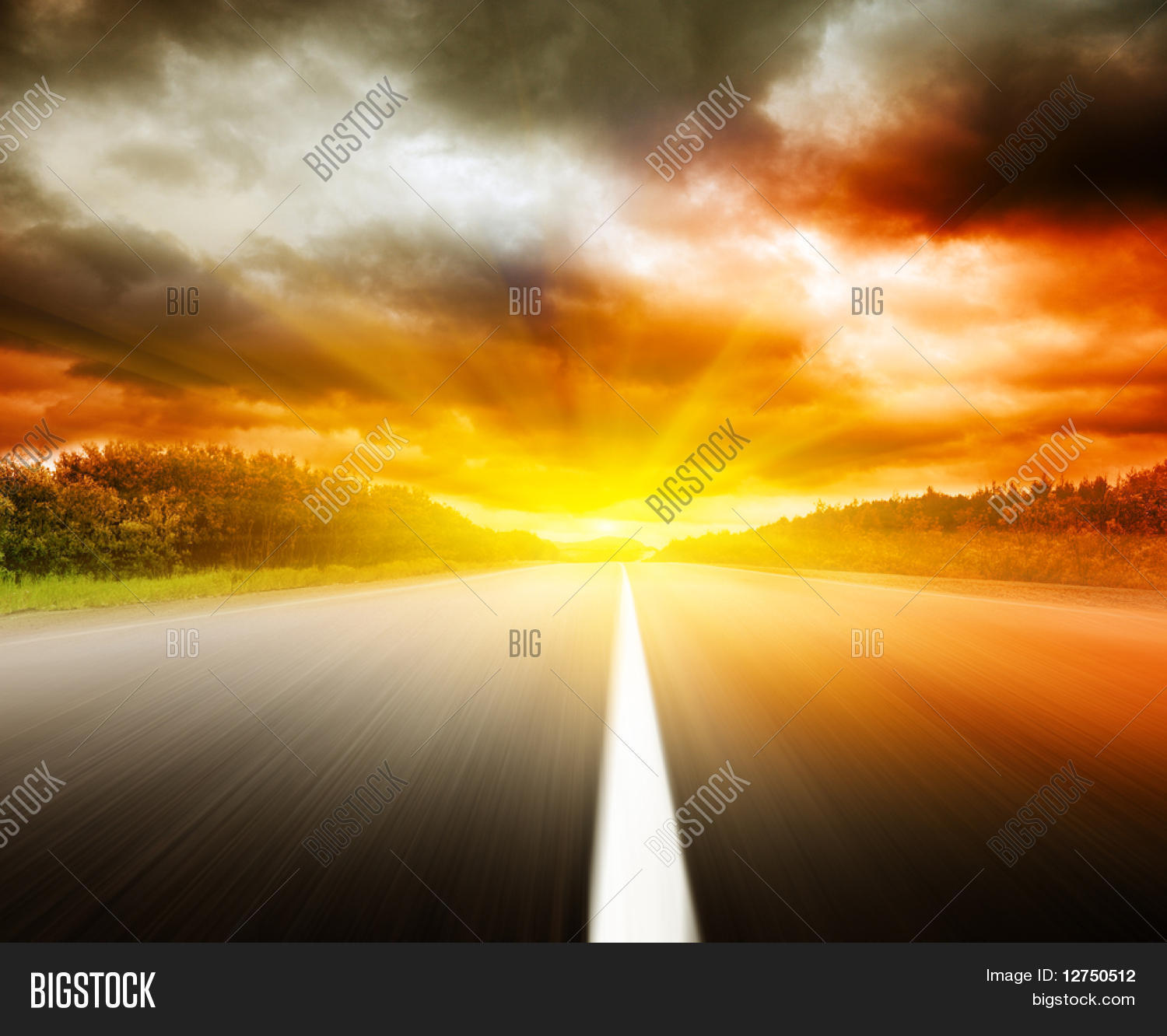 Blur Road Dramatic Sky Image & Photo (Free Trial) | Bigstock