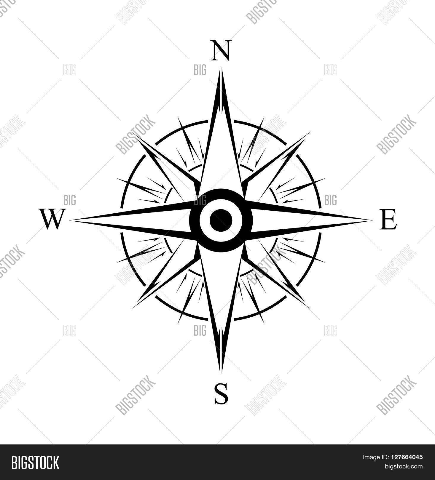 Compas Simple Symbol Vector & Photo (Free Trial) | Bigstock