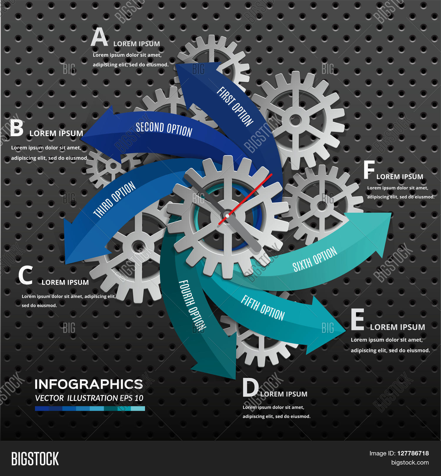 Arrow Gear Wheel Vector & Photo (Free Trial) | Bigstock