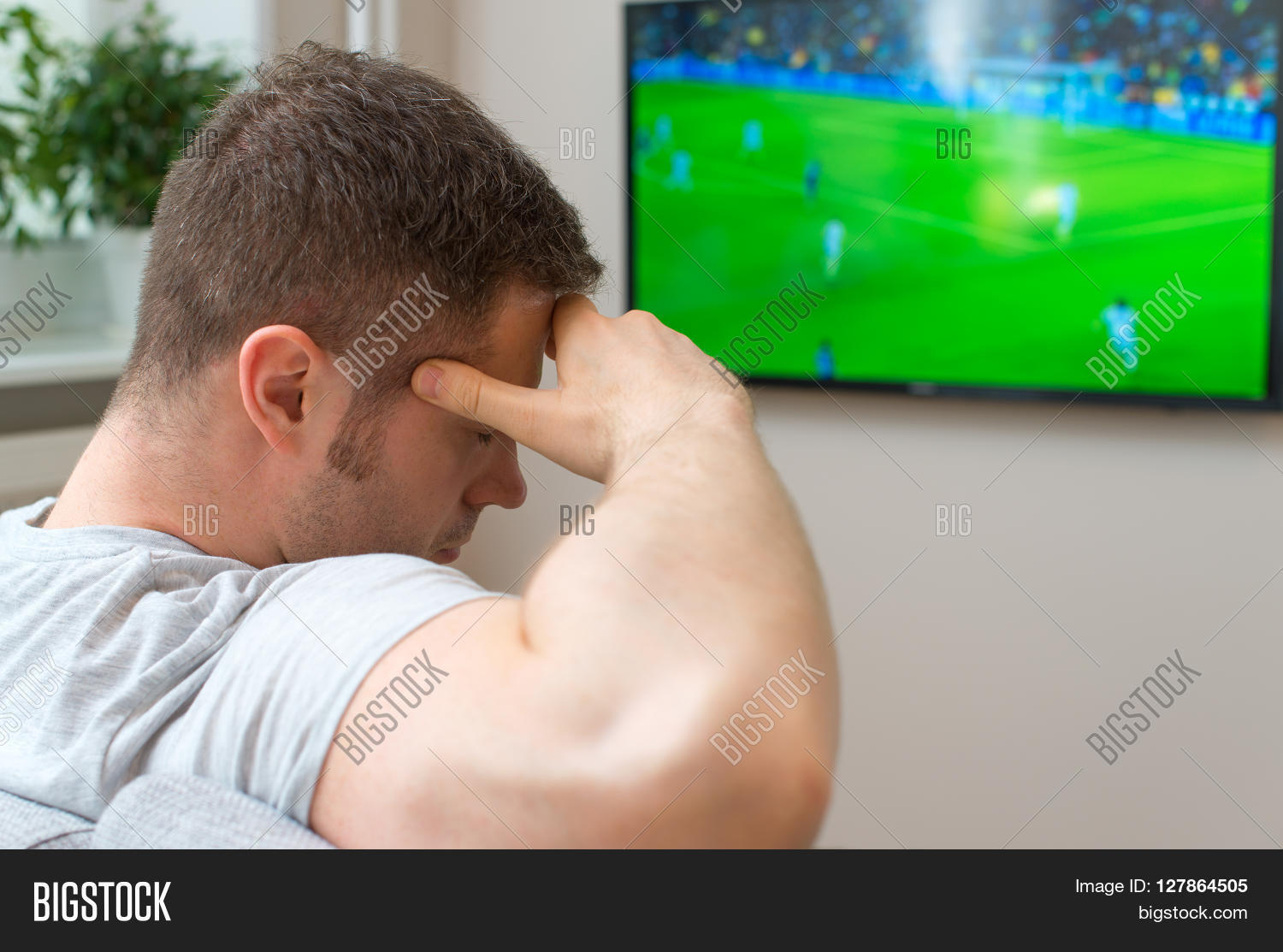 Sad Man Watching Image & Photo (Free Trial) | Bigstock