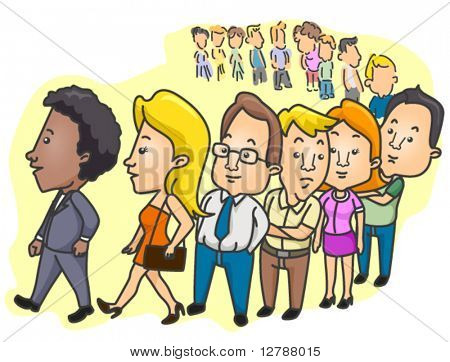 People Lining - Vector & Photo (Free Trial) | Bigstock