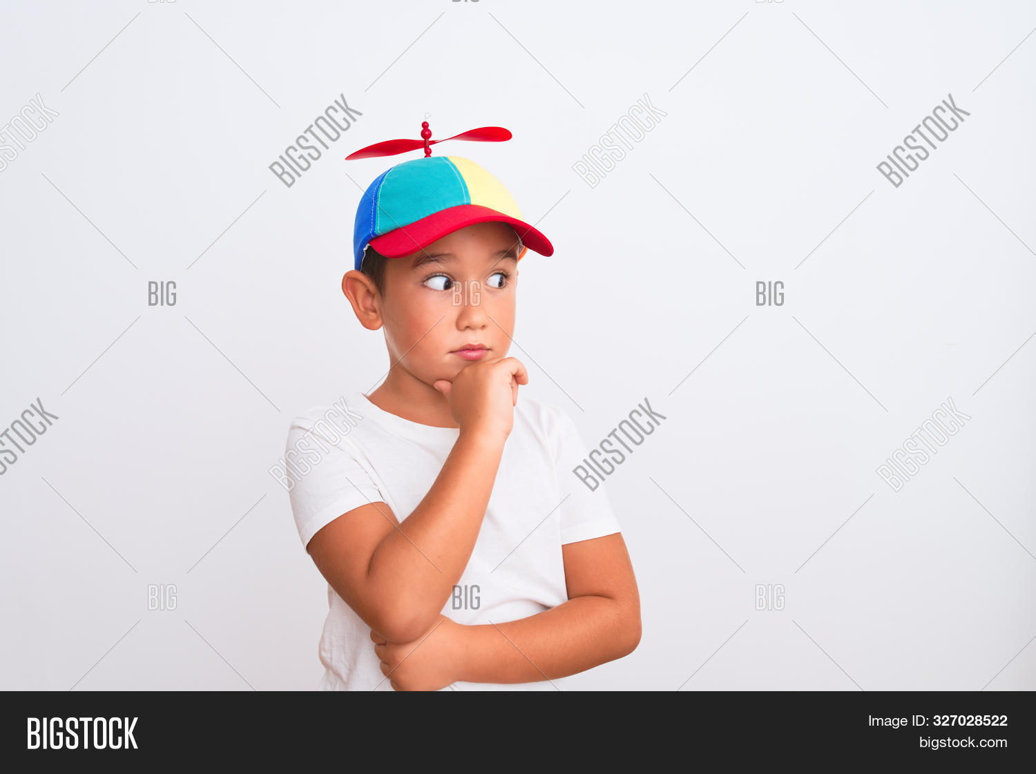 Kid Wearing Propeller Hat