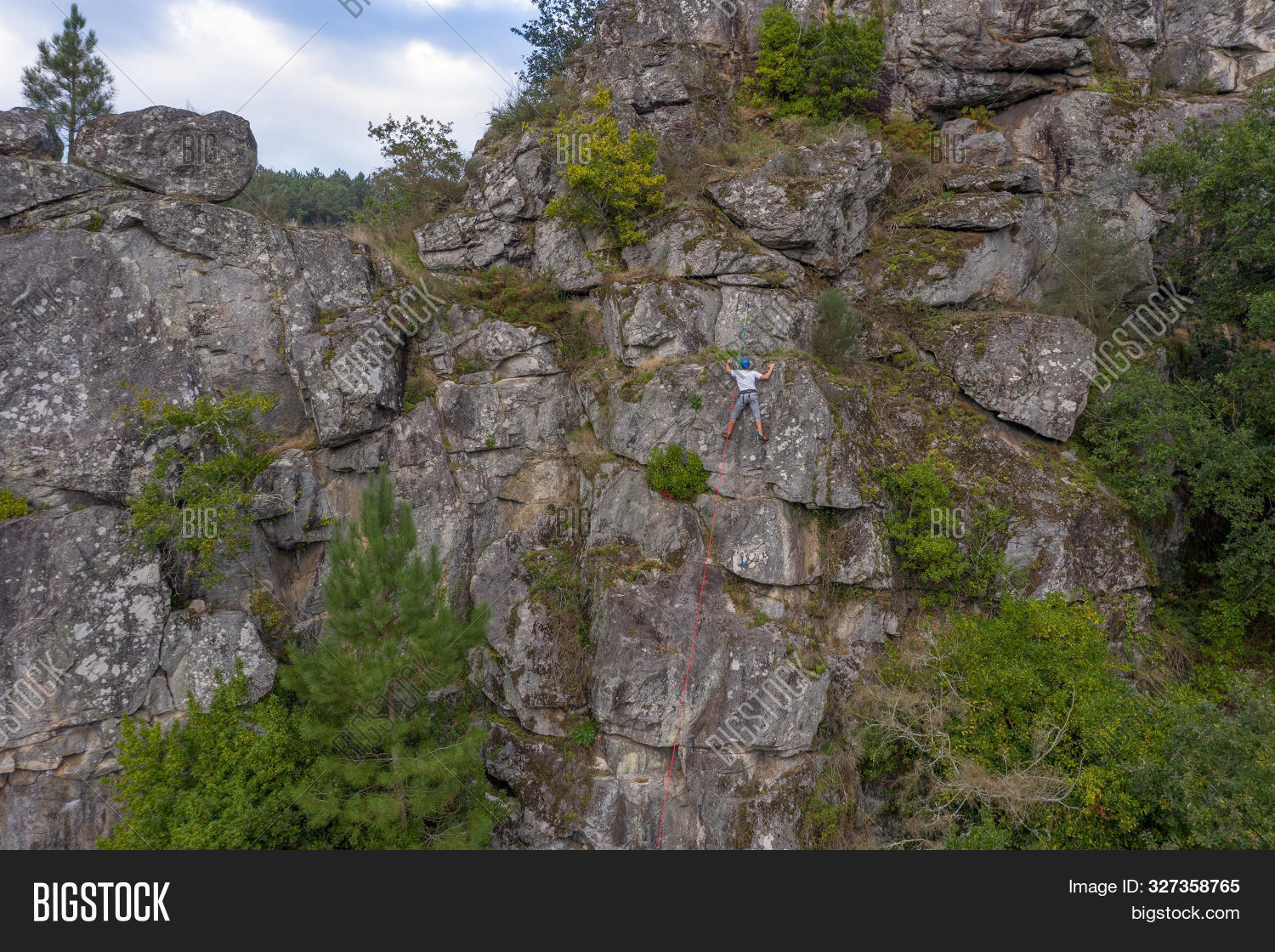 Climber On Safety Rope Image & Photo (Free Trial) | Bigstock