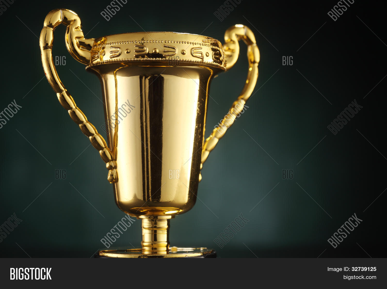 Golden Trophy On Green Image & Photo (Free Trial) | Bigstock