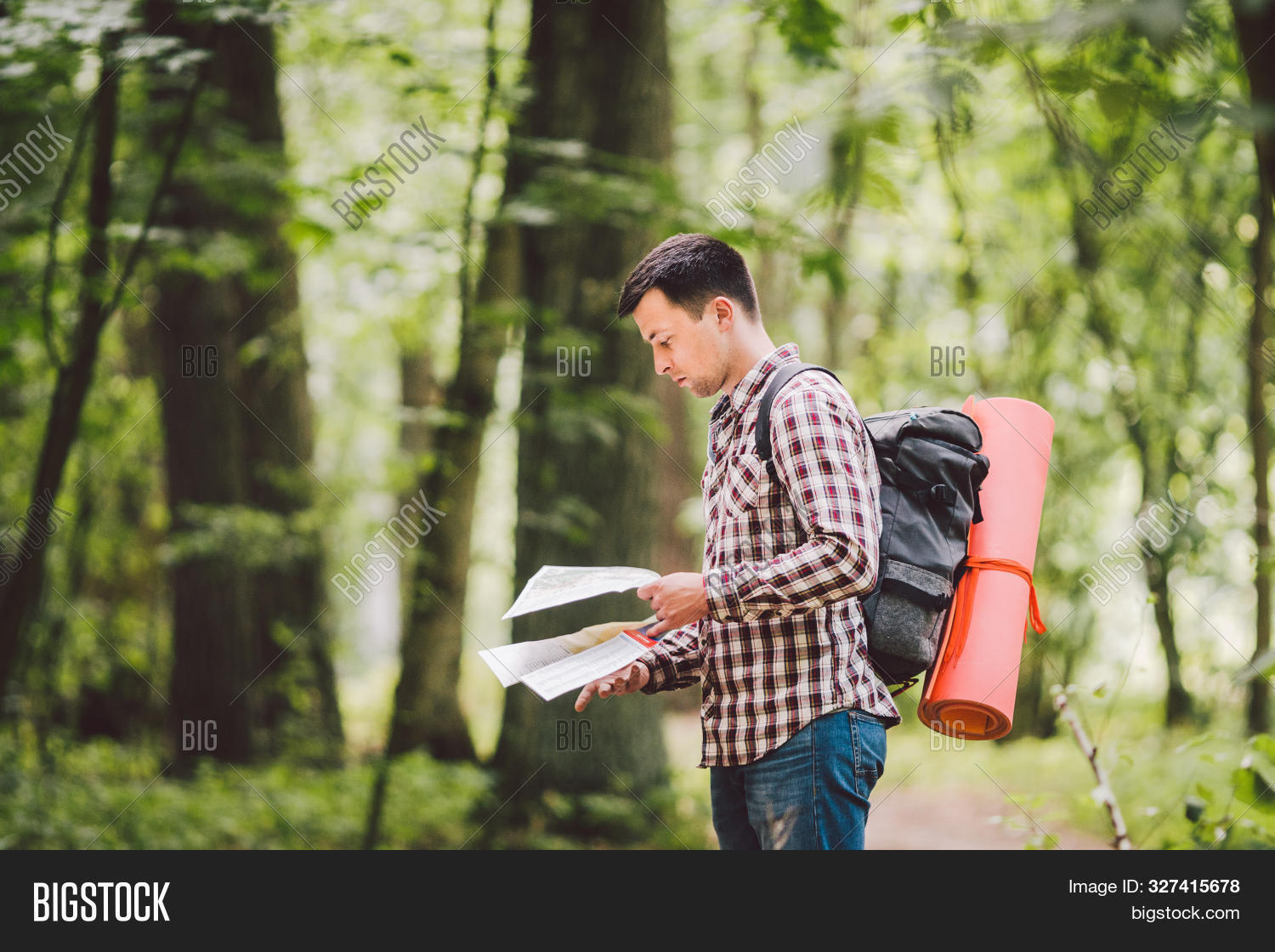 Man Backpack Map Image & Photo (Free Trial) | Bigstock