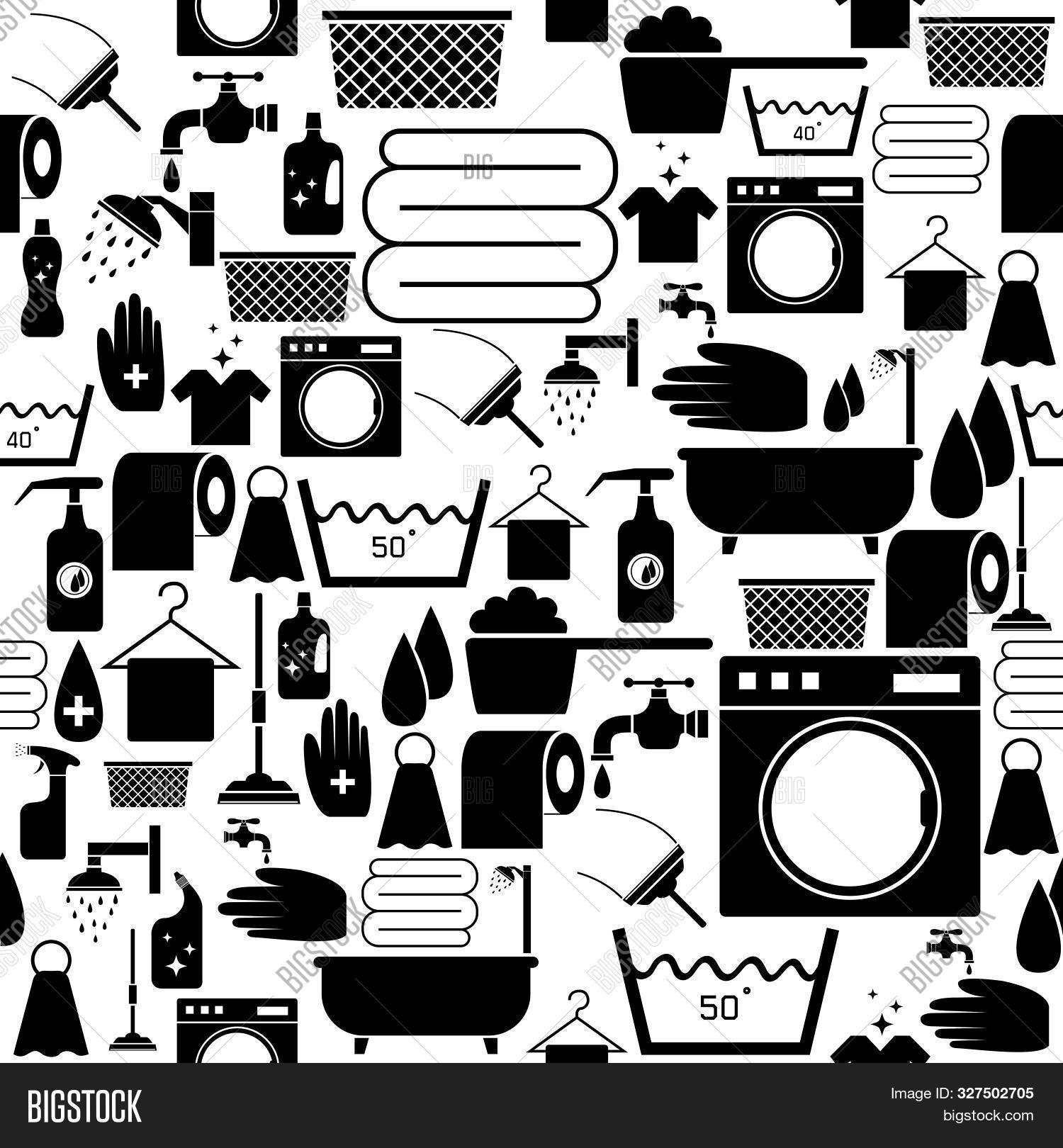 Washing Silhouette Vector & Photo (Free Trial) | Bigstock