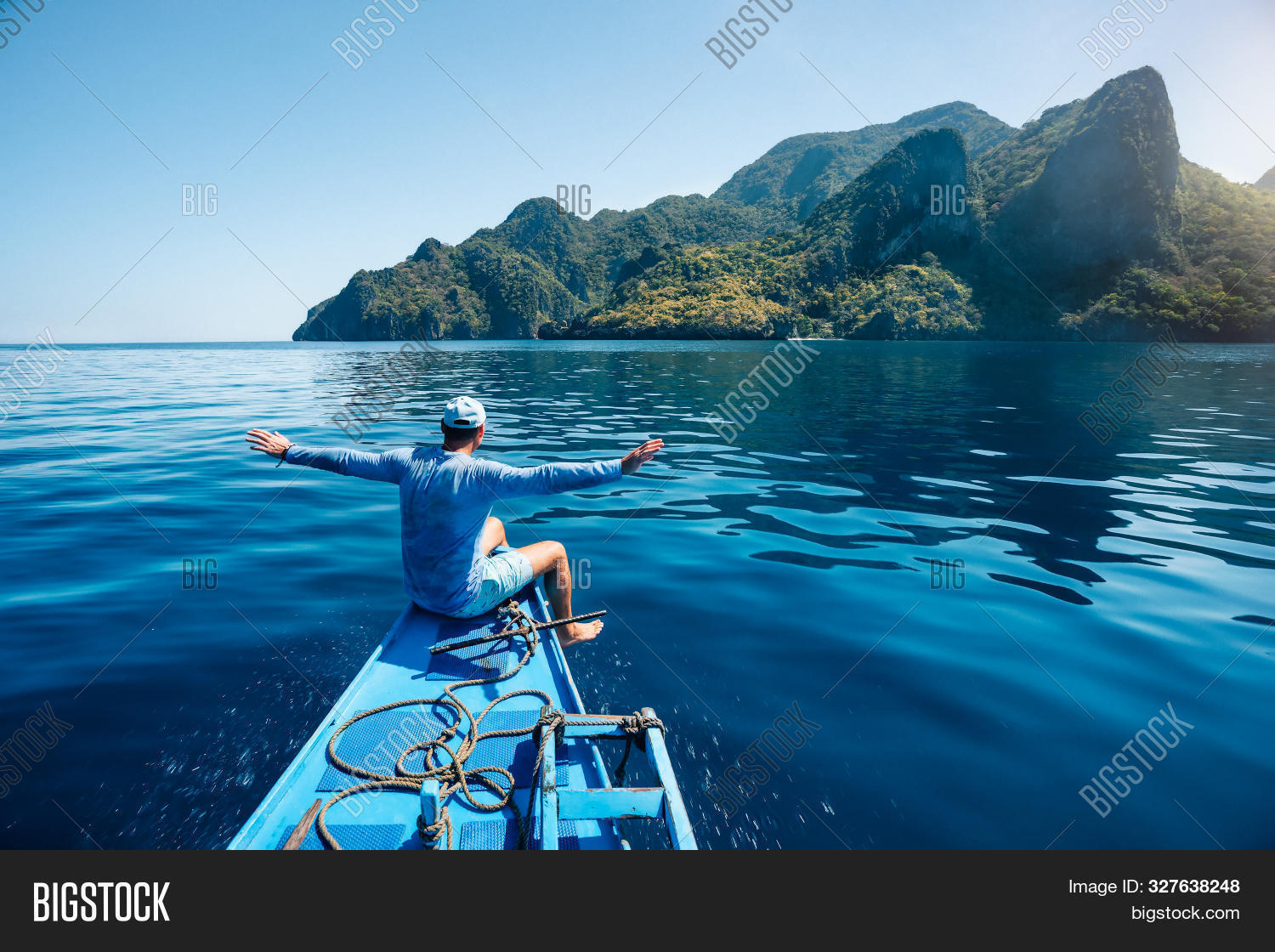 Back View Man On Boat Image & Photo (Free Trial) | Bigstock