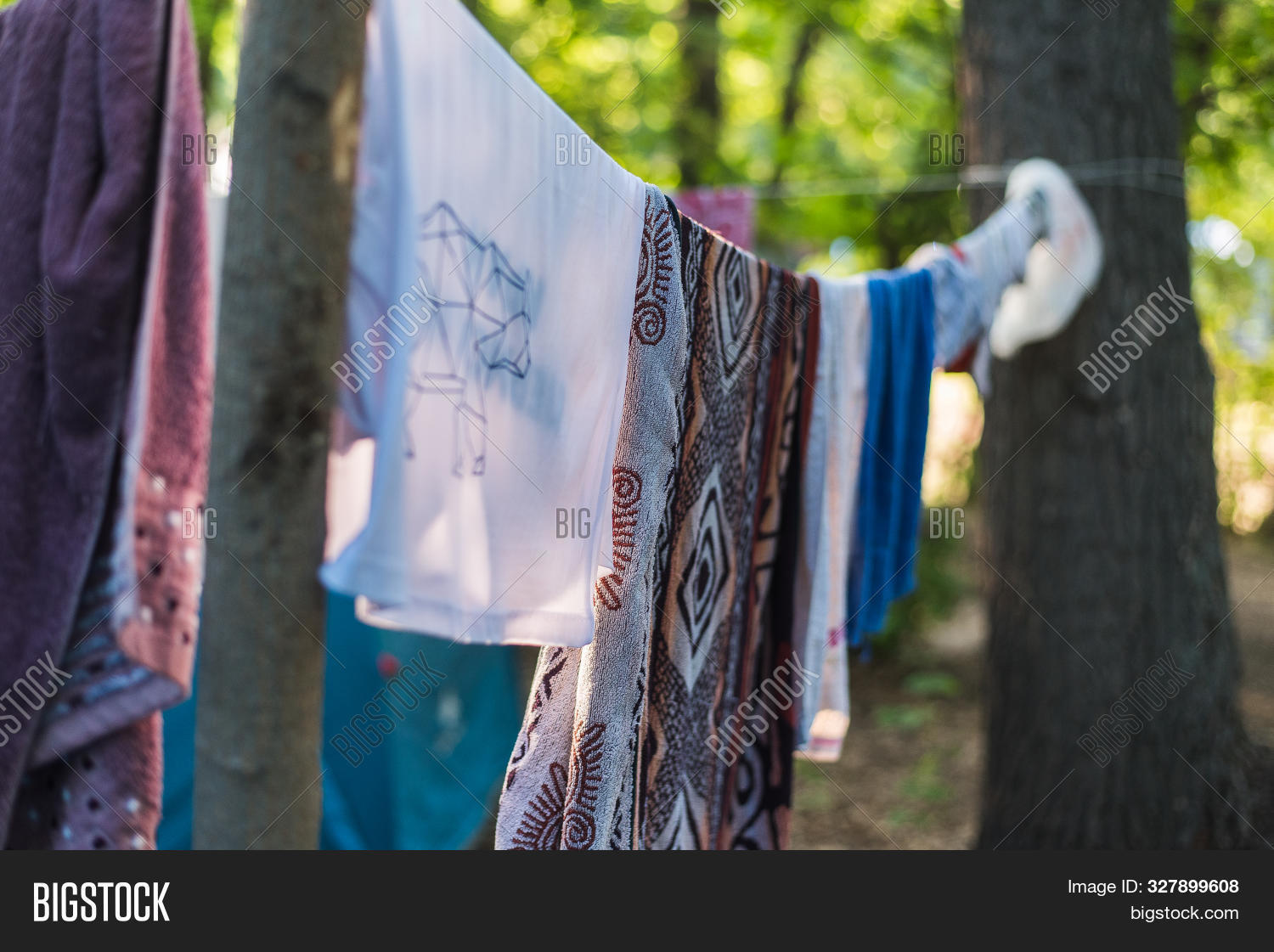 Linen Dried Outdoors Image & Photo (Free Trial) | Bigstock