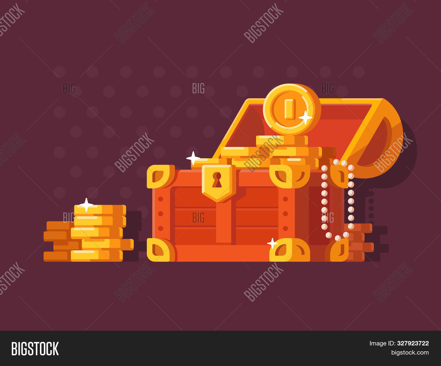 Wooden Chest Golden Image & Photo (Free Trial) | Bigstock