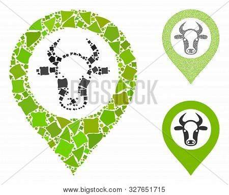 Cow Map Marker Mosaic Vector & Photo (Free Trial) | Bigstock