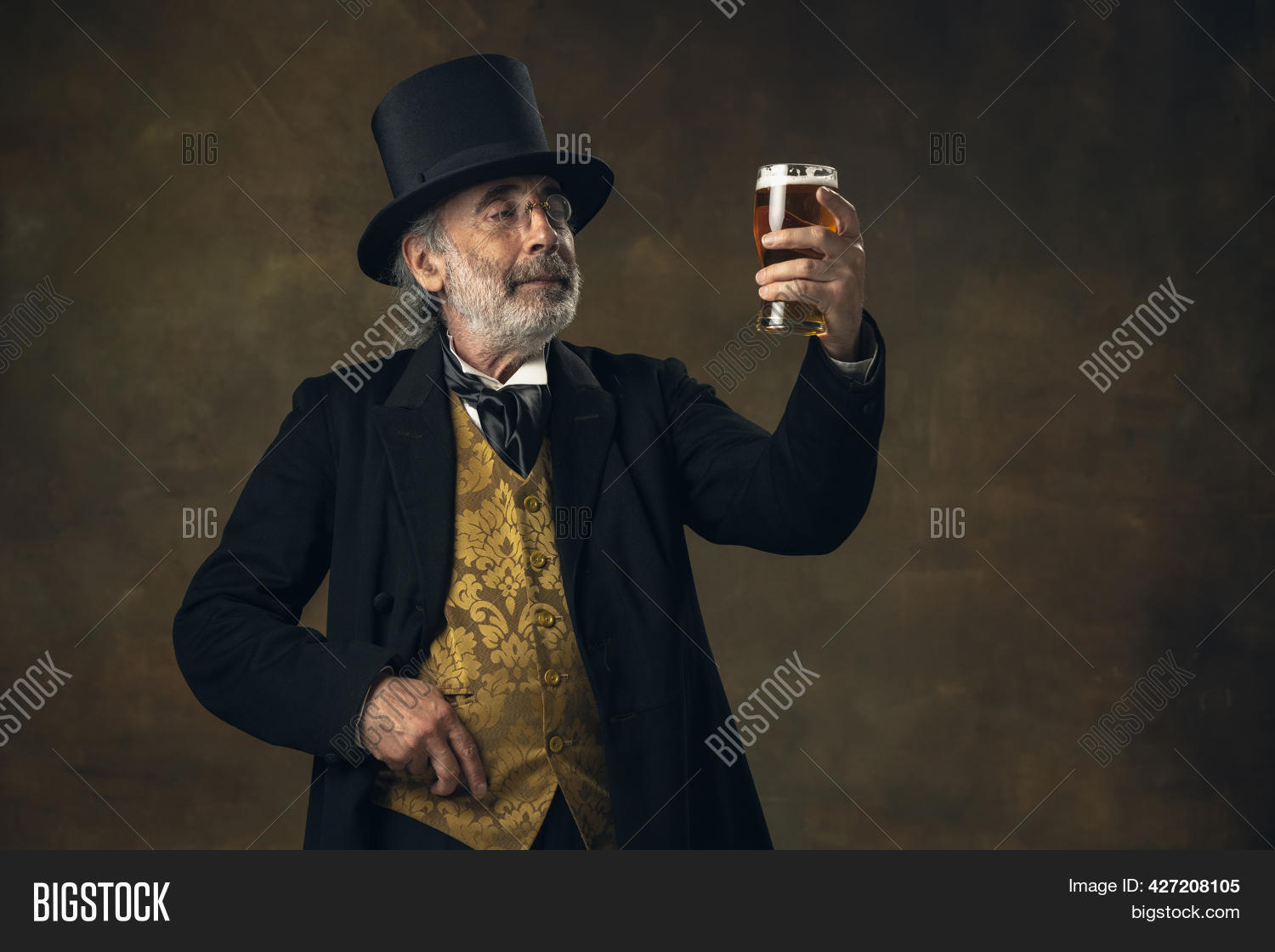 Vintage Man Drinking Beer