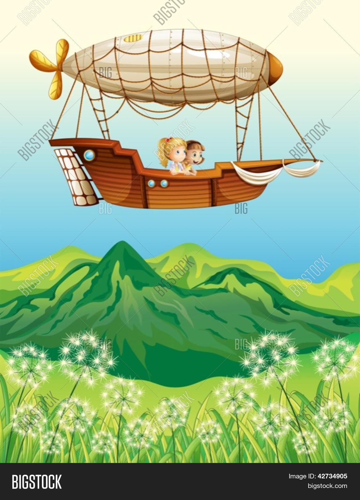 Illustration Airship Vector & Photo (Free Trial) | Bigstock