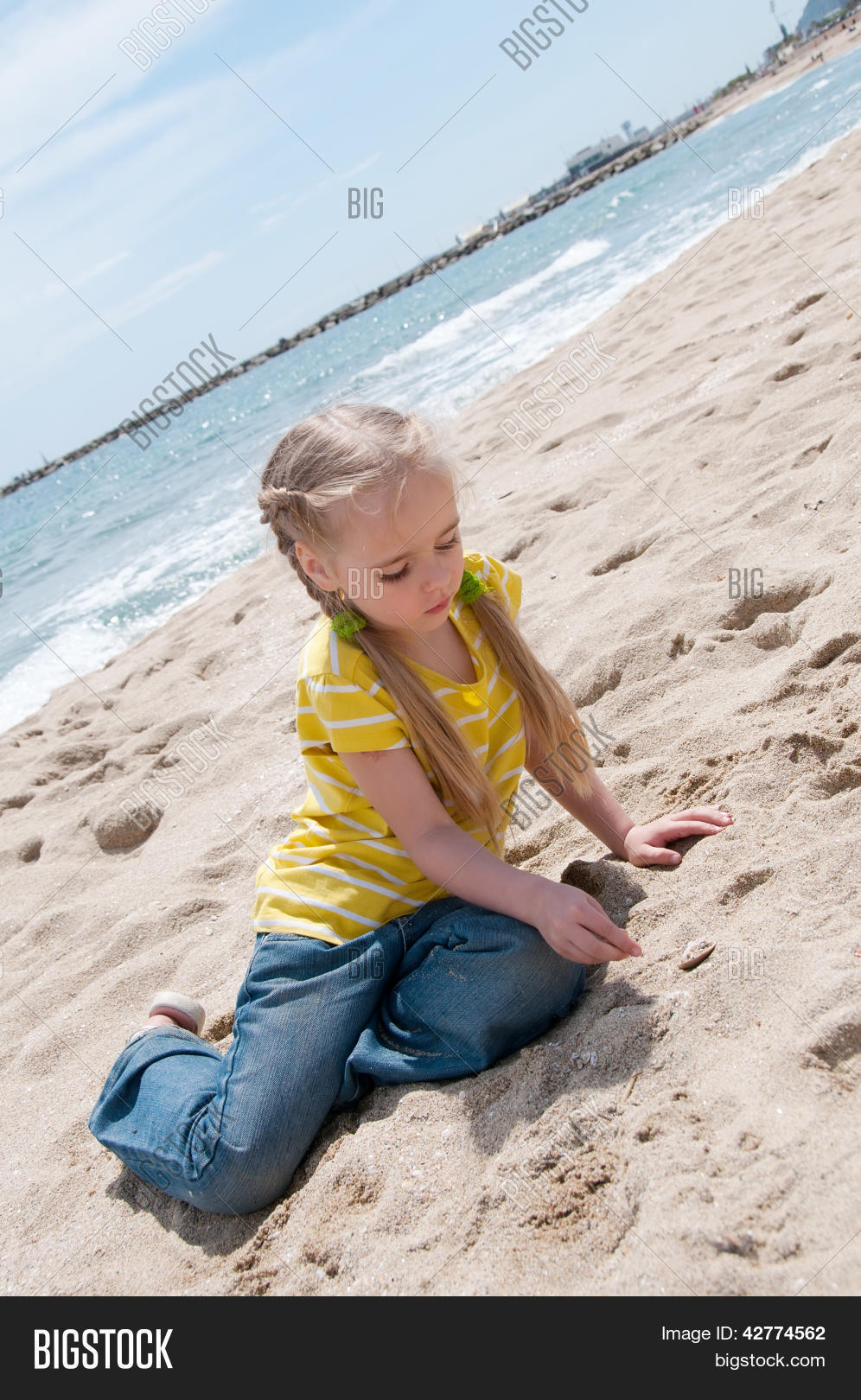 Little Girl Sitting On Image & Photo (Free Trial) | Bigstock