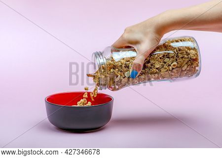 Muesli On Pink Image & Photo (Free Trial) | Bigstock
