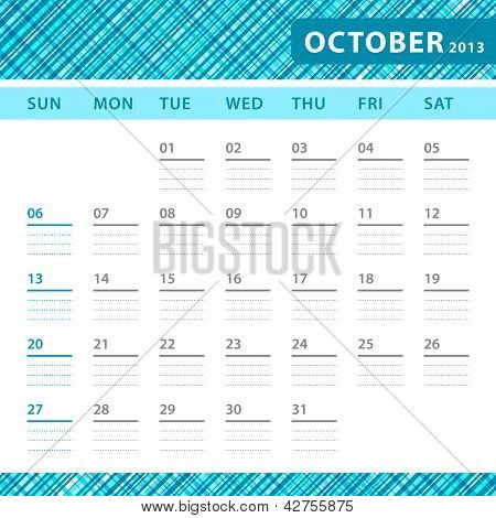 October 2013 Planning Vector & Photo (Free Trial) | Bigstock