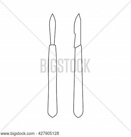 Scalpel Outline Icon Vector & Photo (Free Trial) | Bigstock
