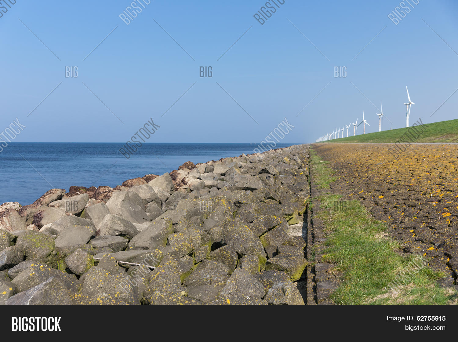 Dutch Dike Along Sea Image & Photo (Free Trial) | Bigstock