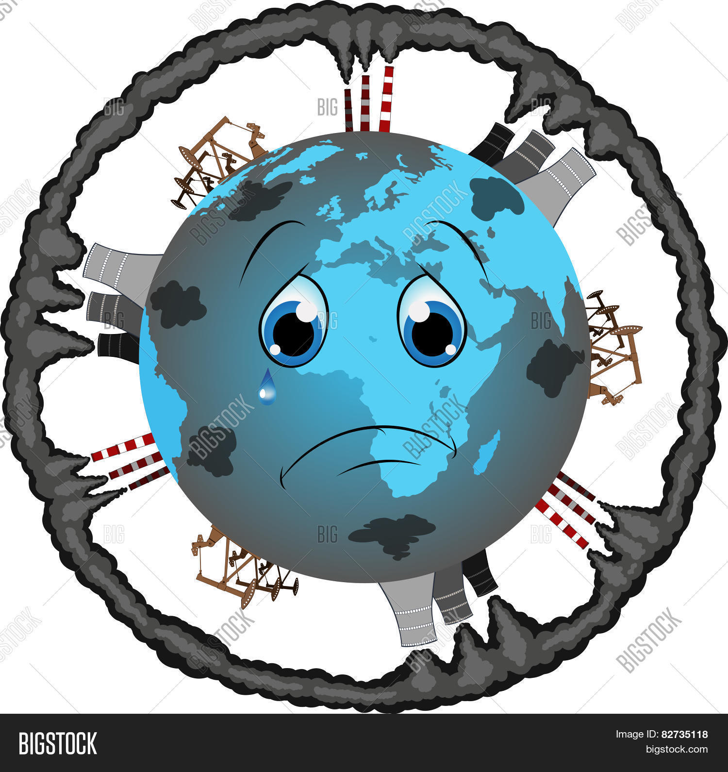 Pollution Planet Vector & Photo (Free Trial) | Bigstock
