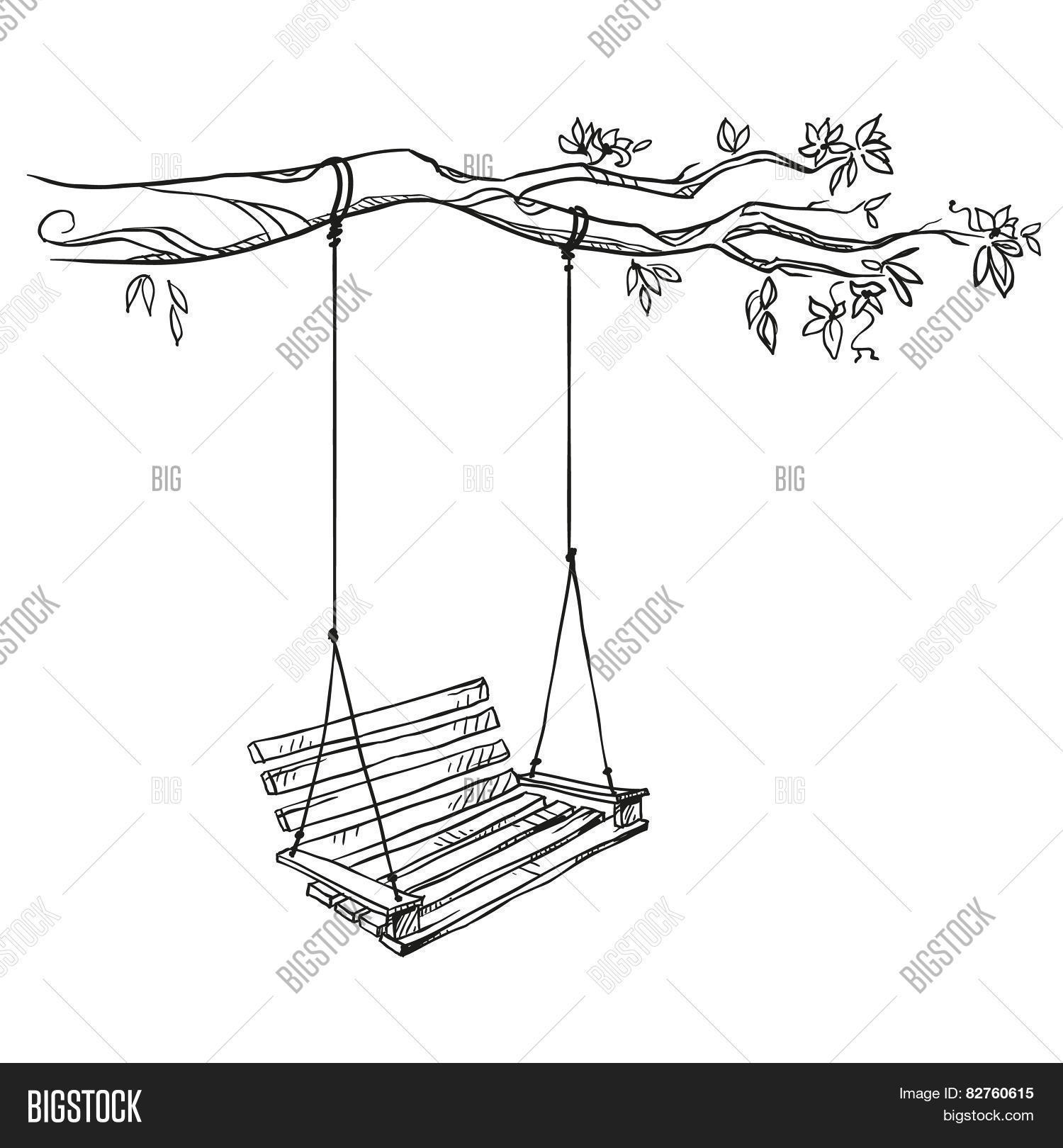 Tree Swing. Vector Vector & Photo (Free Trial) | Bigstock