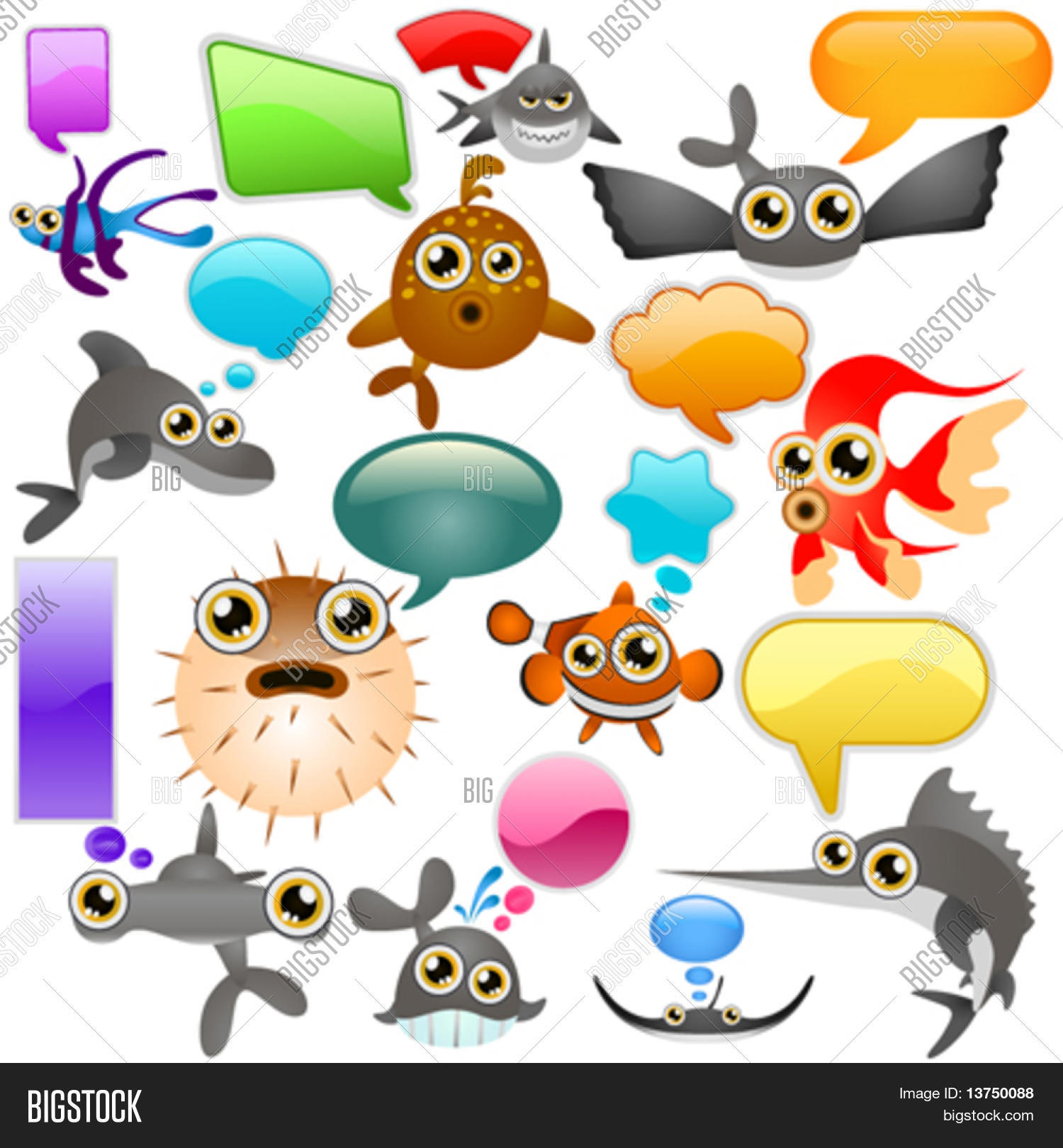 Marine Life Cartoon Vector & Photo (Free Trial) | Bigstock