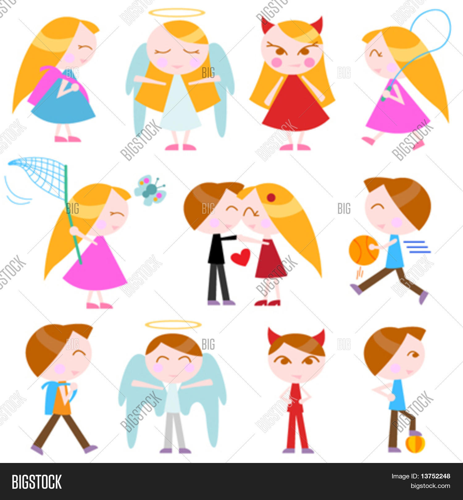 Cute Cartoon Kids Vector & Photo (Free Trial) | Bigstock